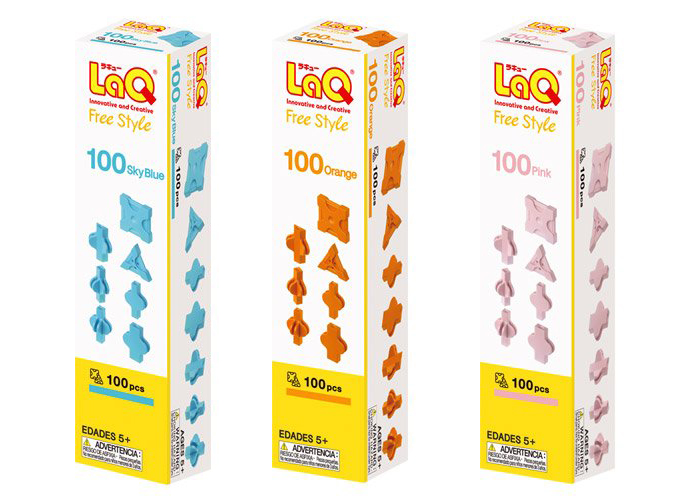 【日本 LaQ】什項系列-任意變補充包100pcs(藍色)＊日本製造立體3D拼接積木.益智玩具.包含7種零件|娃娃國幼教用品社
